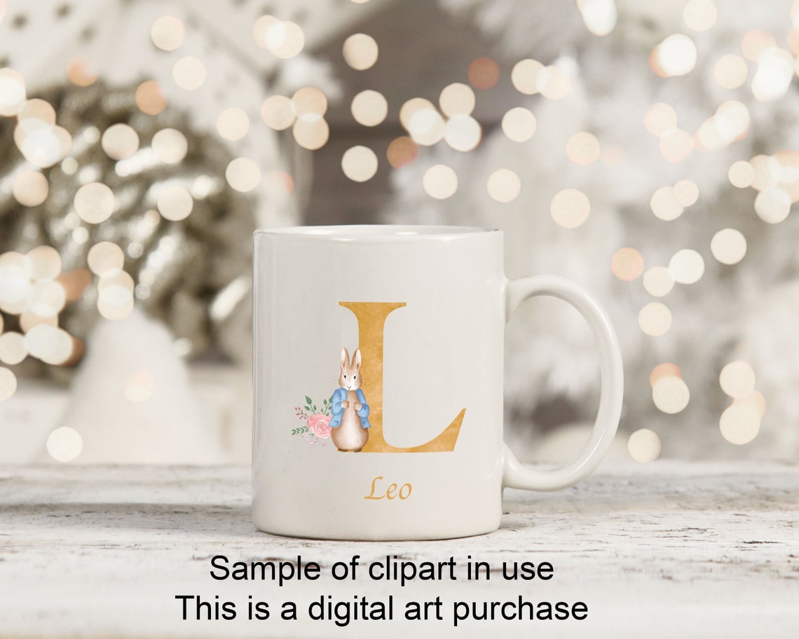 Peter Rabbit Floral Alphabet Watercolour Digital PNG Files | Etsy