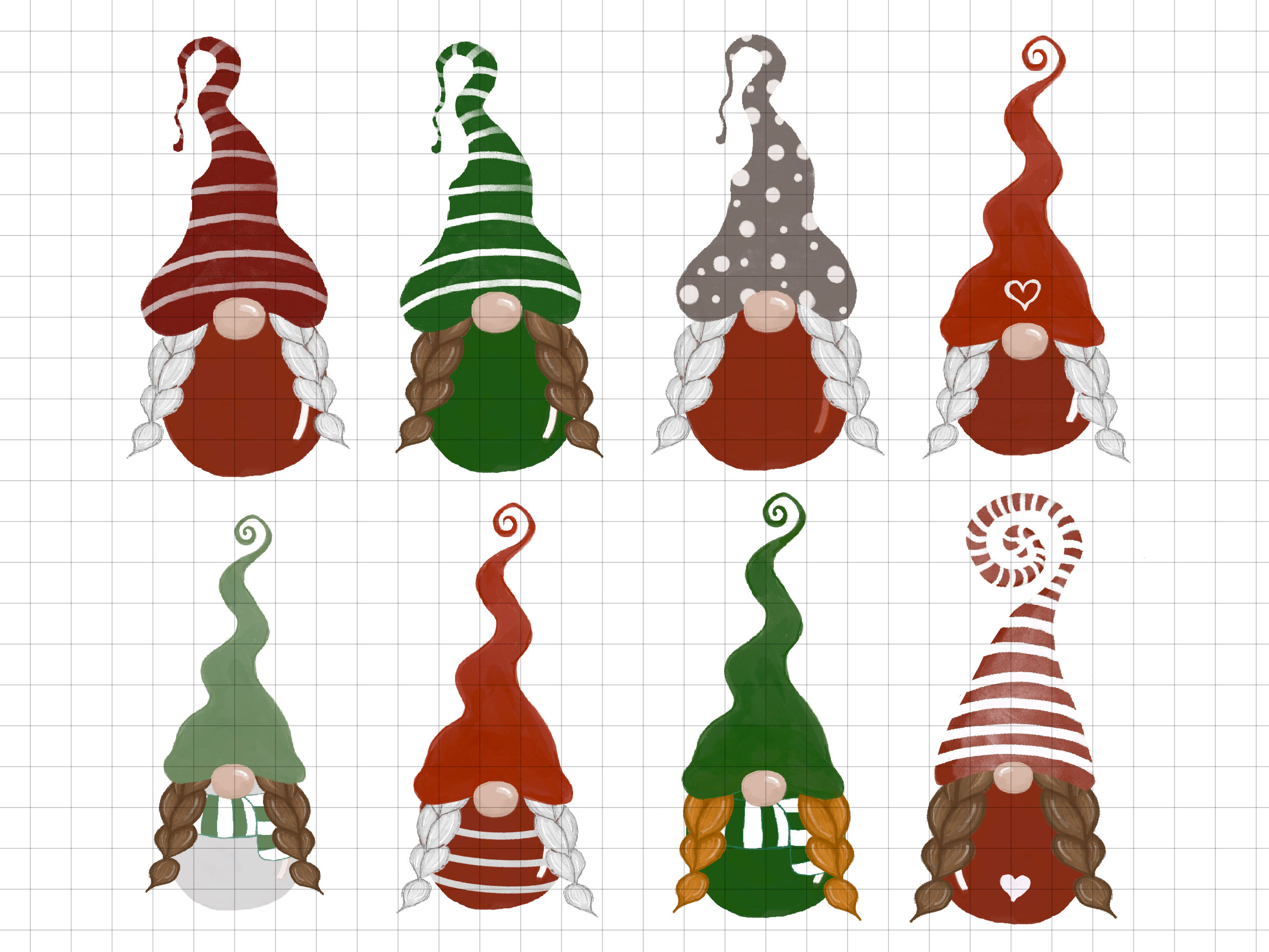Gnome Family Clipart Gonk Family Clip Art Girl Mum Grandmother Gnome ...