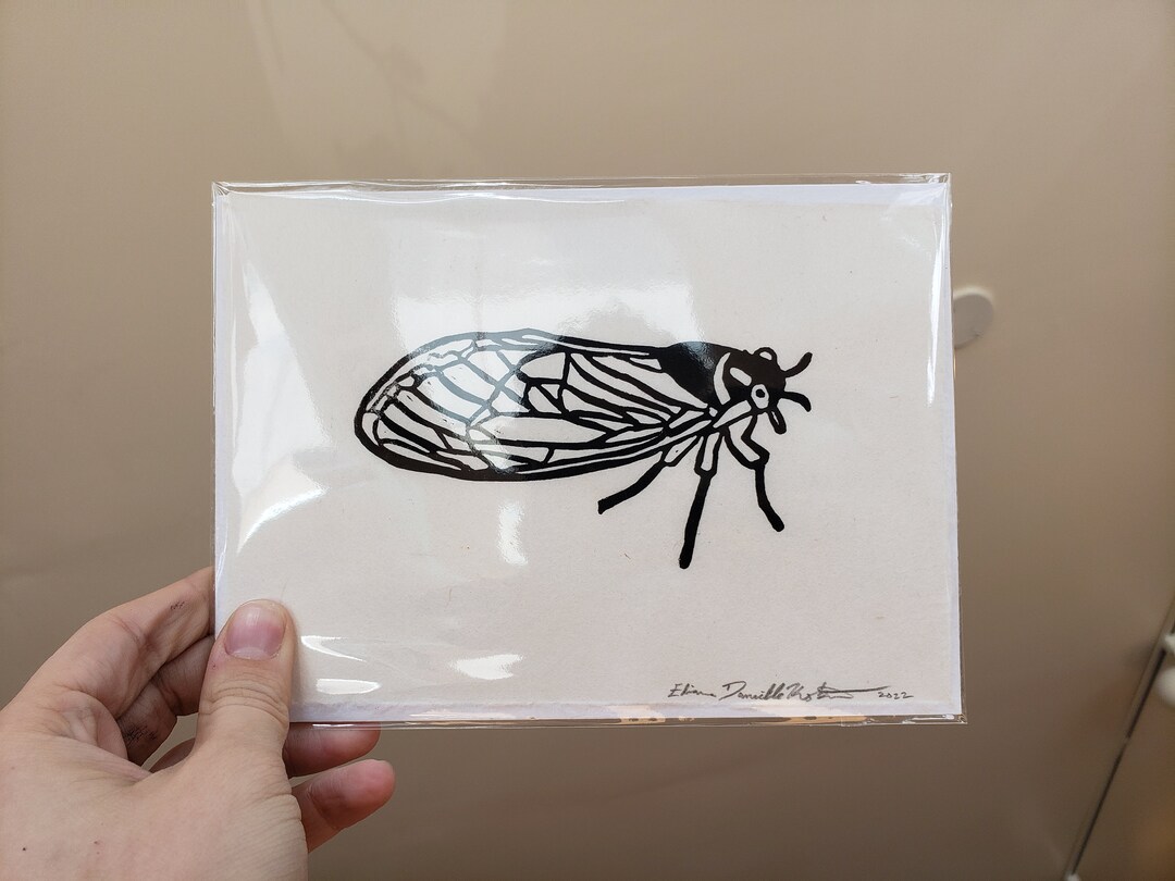 Cicada Block Print - Etsy