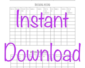 Dog-male Health & Breeding Record- INSTANT DOWNLOAD - Etsy