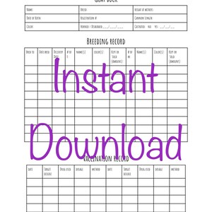 Goat Buck Breeding & Health Record - Etsy