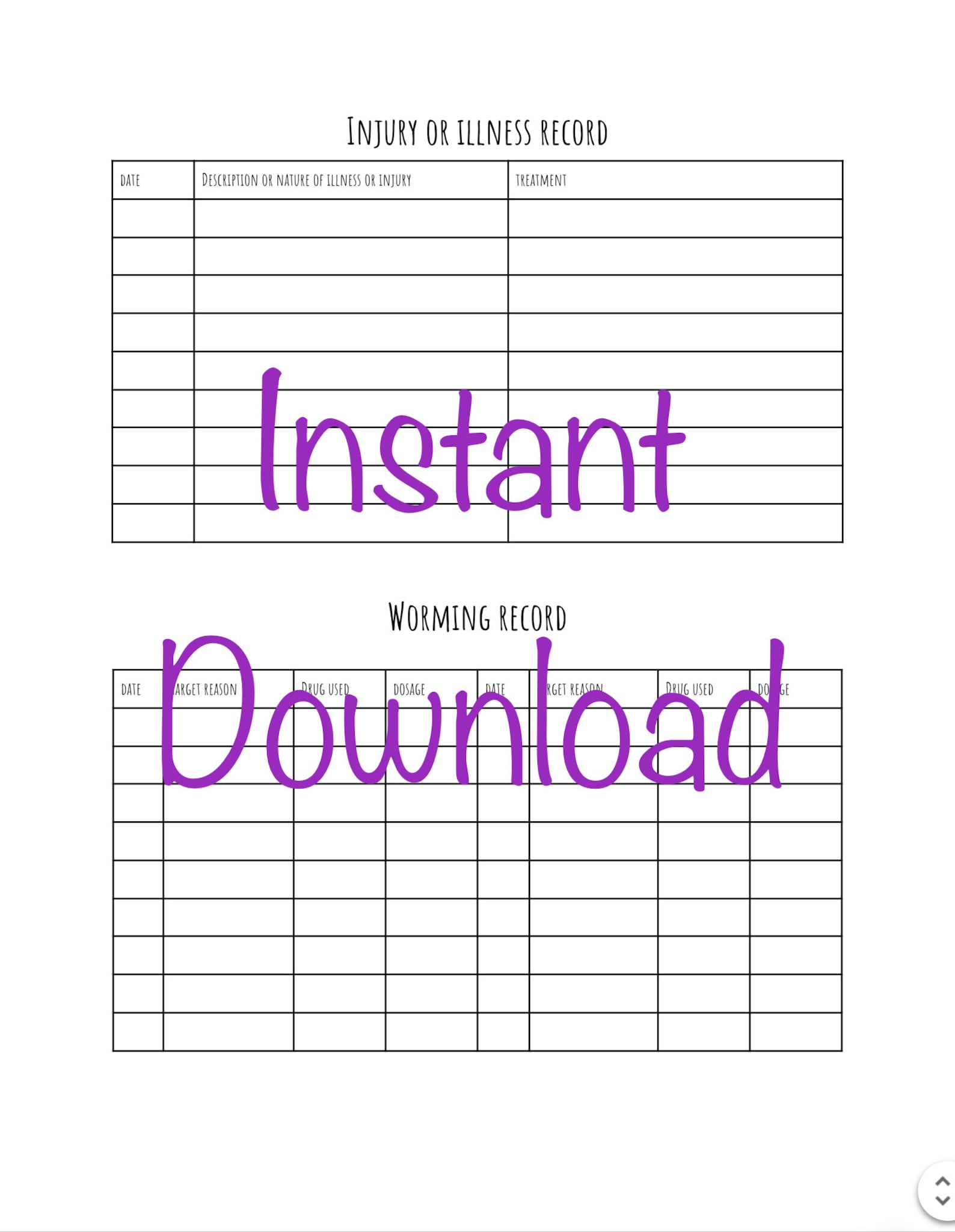 Goat Buck Breeding & Health Record - Etsy