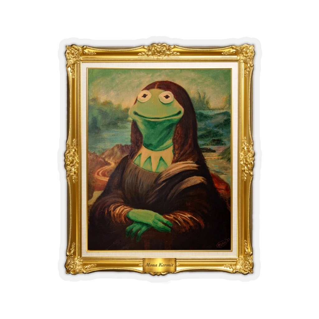 Kermit Sticker Mona Lisa Art Painting Muppets Decal - Etsy