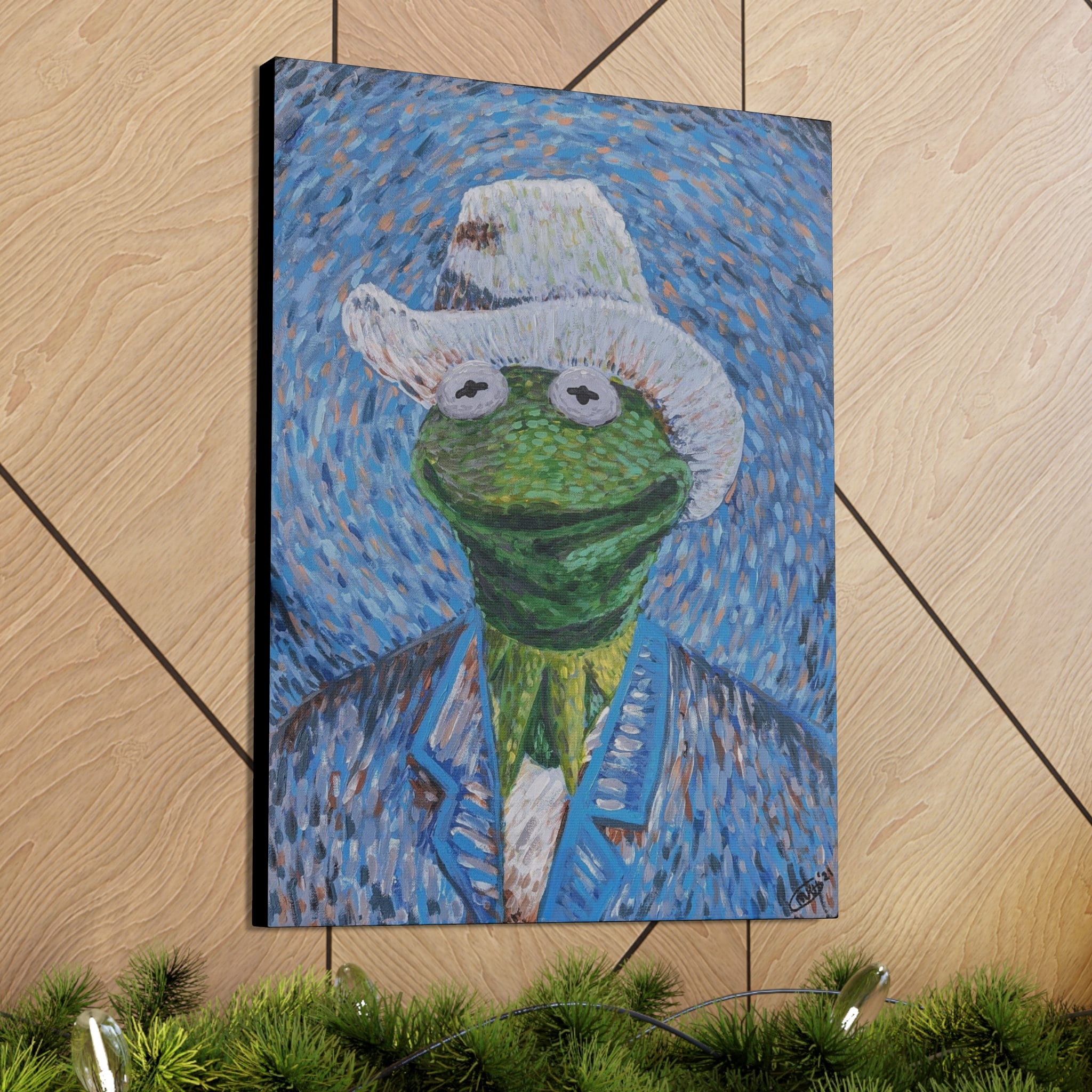 Van Gogh Kermit the Frog Muppets Fine Art Canvas Wrap - Etsy