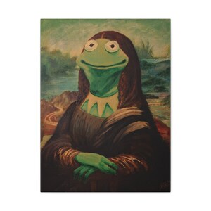 Mona Lisa Kermit the Frog Muppets Fine Art Canvas Wrap - Etsy