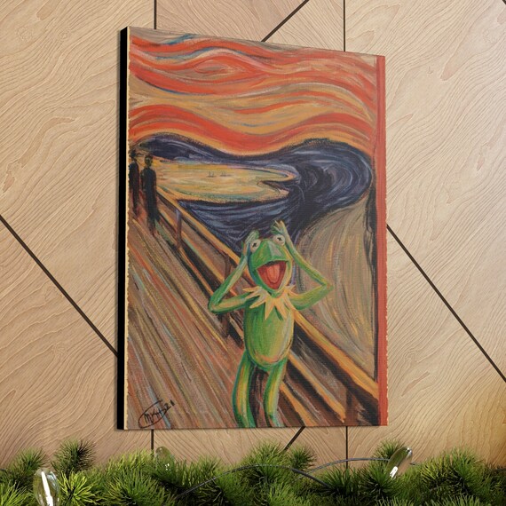 The Scream Kermit the Frog Muppets Fine Art Canvas Wrap - Etsy