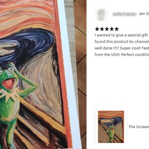 The Scream Kermit the Frog Muppets Fine Art Print Wall Art - Etsy