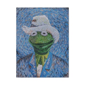 Van Gogh Kermit the Frog Muppets Fine Art Canvas Wrap - Etsy