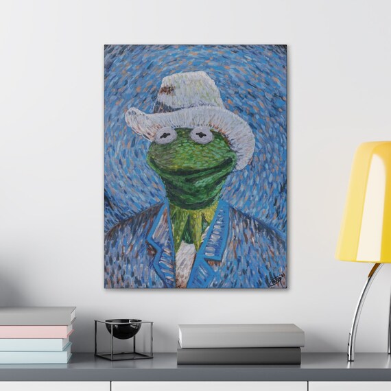 Van Gogh Kermit the Frog Muppets Fine Art Canvas Wrap - Etsy