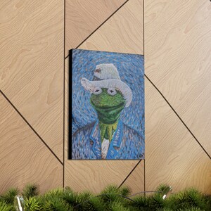 Van Gogh Kermit the Frog Muppets Fine Art Canvas Wrap - Etsy