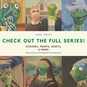 Art Print Kermit the Frog Miss Piggy American Gothic Painting - Etsy