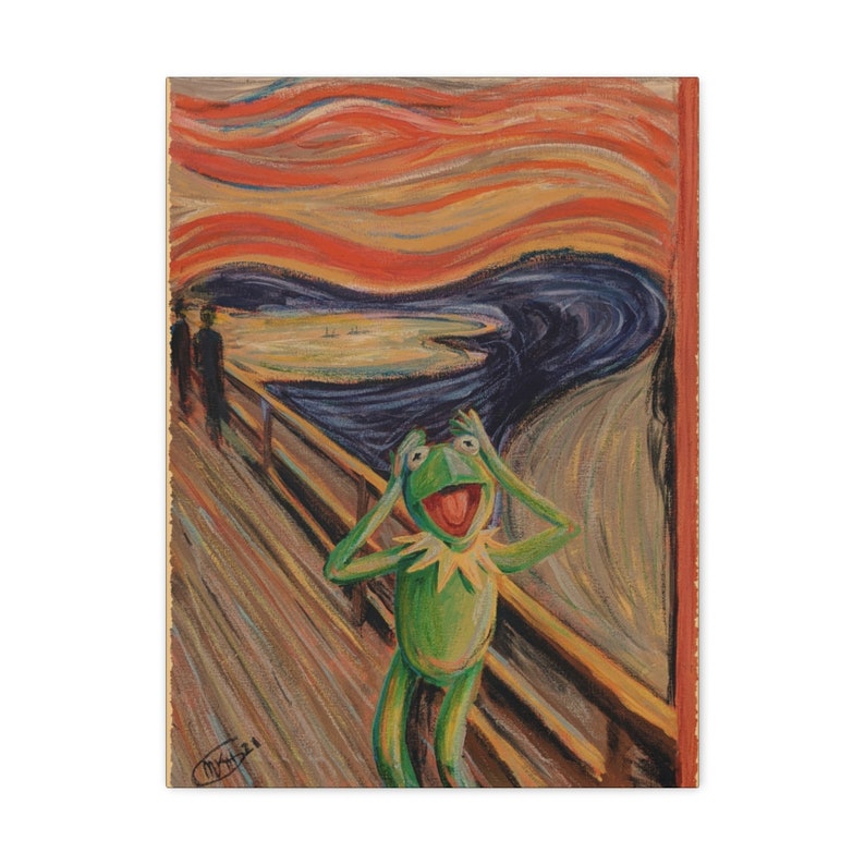 The Scream Kermit the Frog Muppets Fine Art Canvas Wrap - Etsy