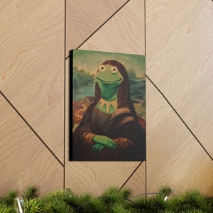 Mona Lisa Kermit the Frog Muppets Fine Art Canvas Wrap - Etsy
