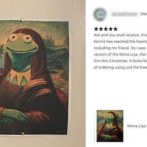 Mona Lisa Kermit the Frog Muppets Fine Art Print - Etsy