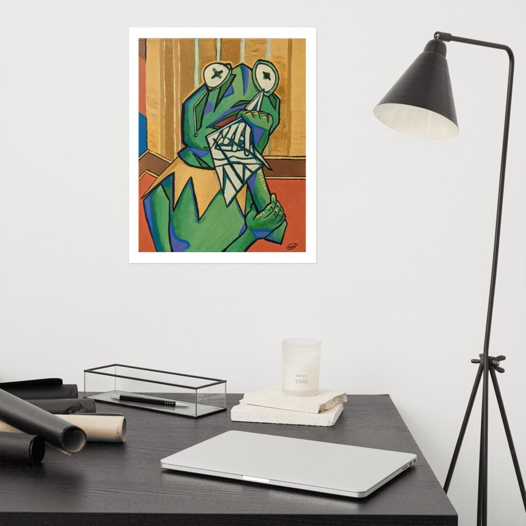 Art Print Kermit the Frog Picasso Cubism Muppets - Etsy