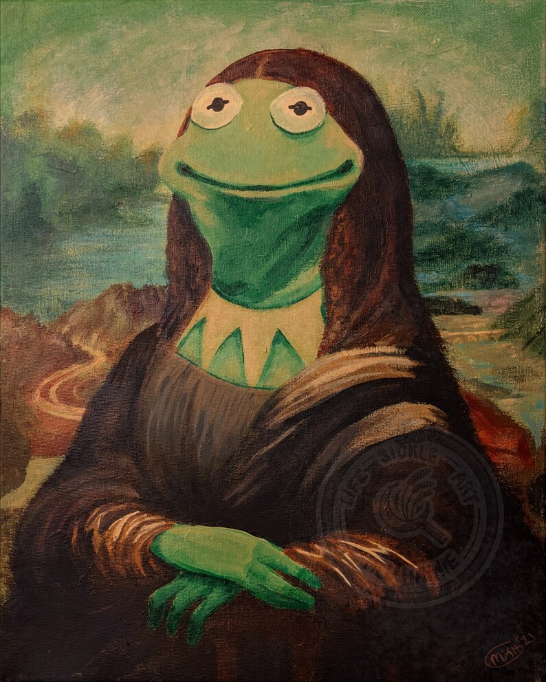 Mona Lisa Kermit the Frog Muppets Fine Art Canvas Wrap - Etsy Canada