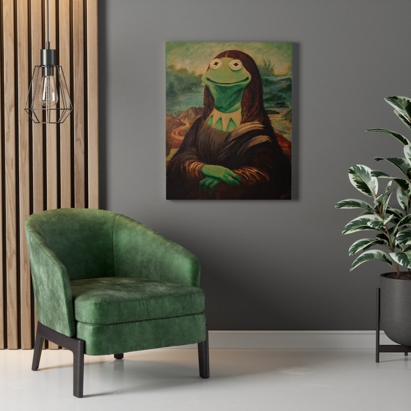 Mona Lisa Kermit the Frog Muppets Fine Art Canvas Wrap - Etsy Canada