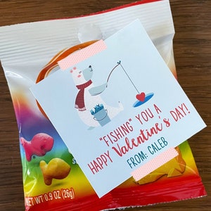 Editable Valentine's Day Gift Tags for Goldfish Snacks or Swedish Fish ...