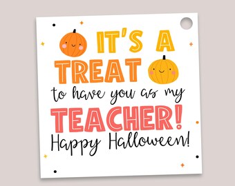 Printable Boo TREAT Teacher Gift Tag | Halloween Classroom Favor ...