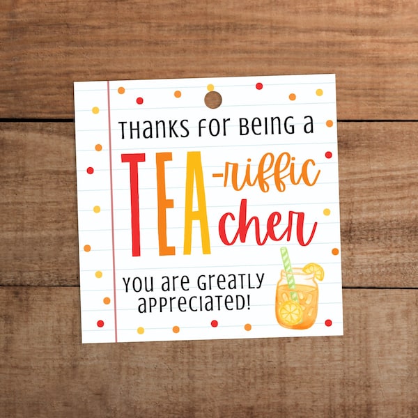 Teacher Appreciation Tags Tea Riffic - Etsy