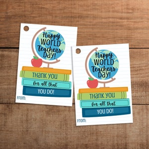 World Teachers Day Gift Tag Appreciation Printable - Etsy