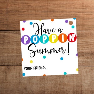 Have a Poppin Summer End of School Year Pop It Gift Tag Printable ...