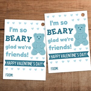 Valentine's Day Gift Tag Printable Gummy Bear Kids Classroom I'm so ...