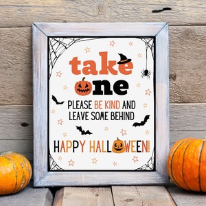 Take One Candy Halloween Printable Trick or Treat 8x10 Door Sign - Etsy