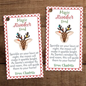 Editable Magic Reindeer Food Christmas Snack Treat Gift Tag Printable ...