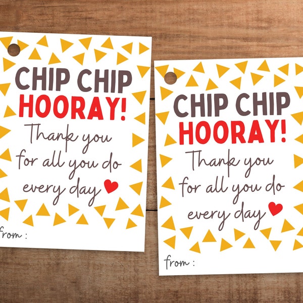 Chip Chip Hooray Tag Valentine - Etsy