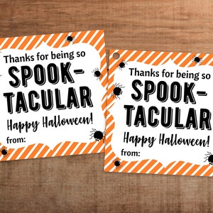 Spooktacular Halloween Thank You Gift Tag Printable for Staff Employee ...