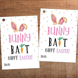 Easter Bunny Bait Gift Favor Tags Printable for Kids Neighbors Friends ...