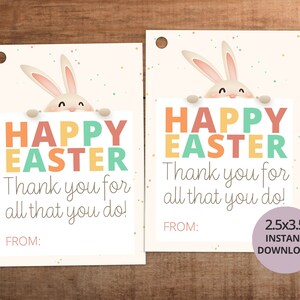 Easter Gift Tag Printable for Teacher Staff Employee Nurse Volunteer ...