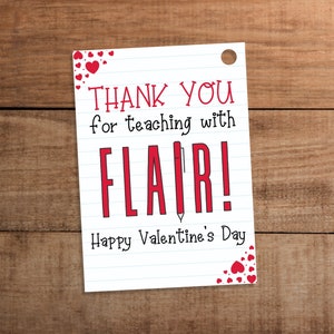 Valentine Gift Tag Printable for Teacher Appreciation Thank You for ...