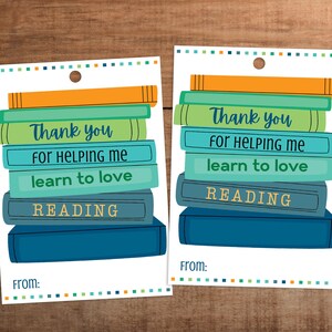 Librarian Appreciation Gift Tag Printable Reading Teacher Specialist ...