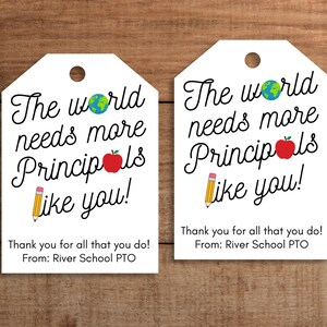 Editable School Principal Appreciation Gift Tag Printable - Etsy