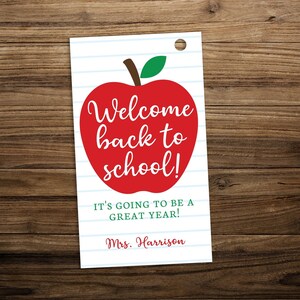 Welcome Back to School Gift Tag Printable for Student Teacher PTO PTA ...