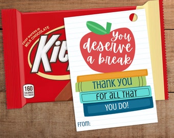 Teacher Kit Kat Gift - Etsy