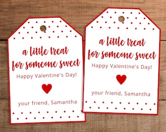 Editable Valentine's Day Treats Gift Tags Printable for | Etsy
