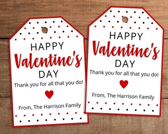 Editable Valentines Day Treats Gift Tags Printable Kid's | Etsy