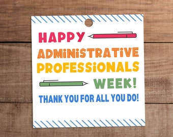 Administrative Professionals Week Thank You Tag Printable ...