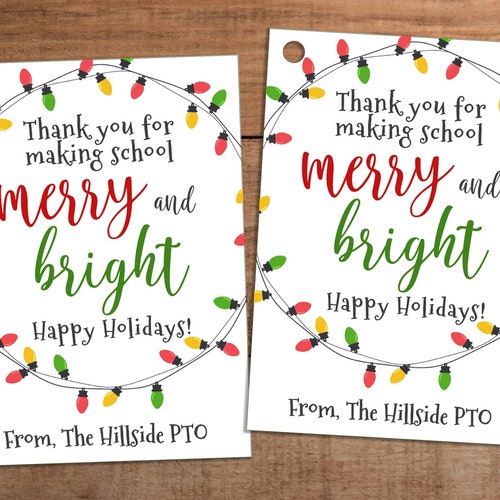 Christmas Thank You Gift Tag Printable for Teacher School - Etsy