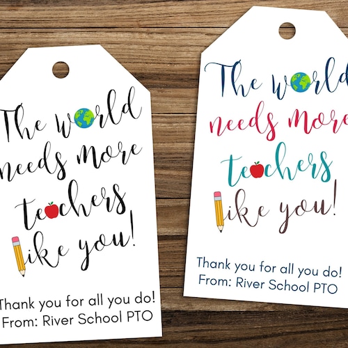 PRINTABLE Teacher Appreciation Gift Tags Teacher Thank You - Etsy