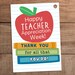 Teacher Appreciation Gift Tag Printable: Apple & Books (instant ...
