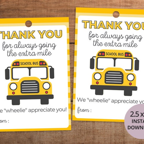 Printable DIGITAL School Bus Appreciation Tag We Like How You - Etsy