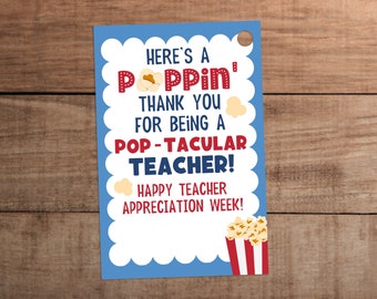 Popcorn Teacher Appreciation Tag Printable, Teacher Appreciation Week ...