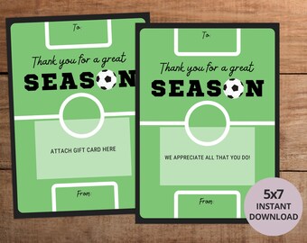 Printable Soccer Coach Card - Etsy
