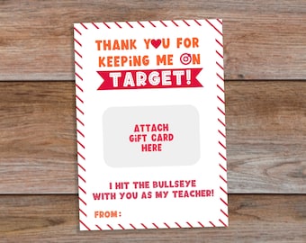 PRINTABLE Thank You for Keeping Me on Target! | Teacher Appreciation ...
