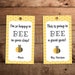 Editable Bee Theme Back to School Gift Tag First Day of Class Favor Tag ...