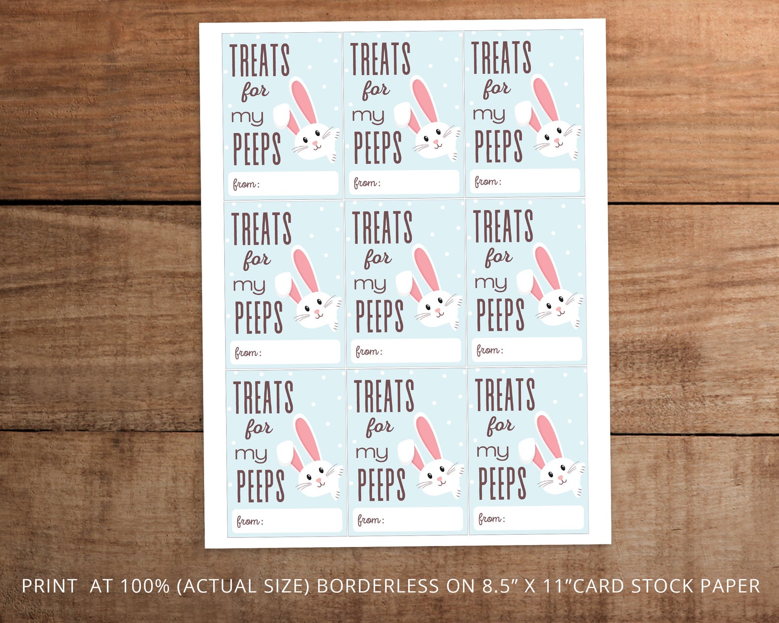 Treats for My Peeps Easter Basket Gift Tags Printable for Kids - Etsy